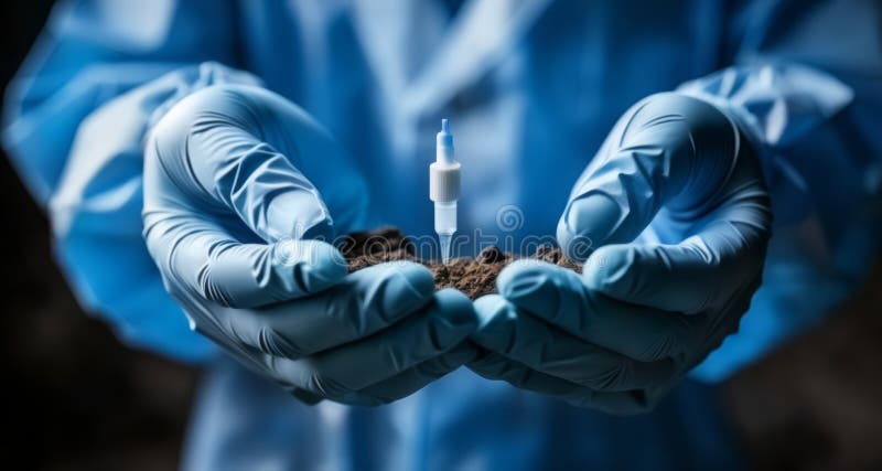 Precision in the Palm of a Gloved Hand Stock Illustration ...