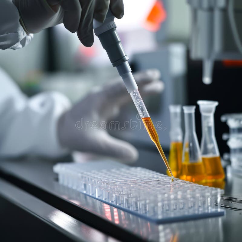 Precision Pipette Dispensing in Sterile Environment Stock Illustration ...