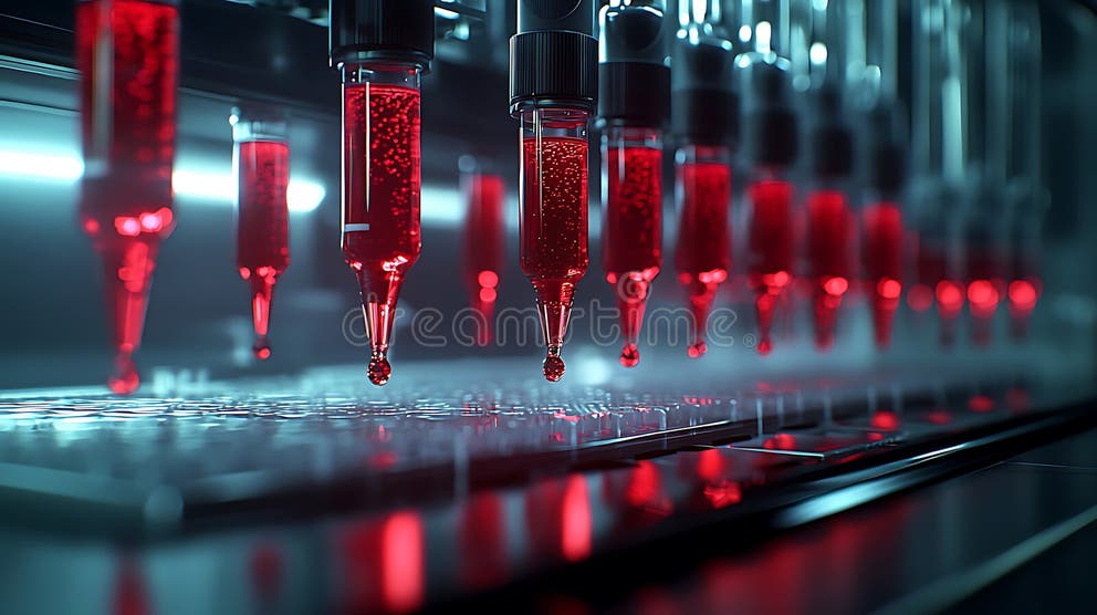 Precision Pipettes Delivering Enzyme Solutions in Lab Setting Stock ...