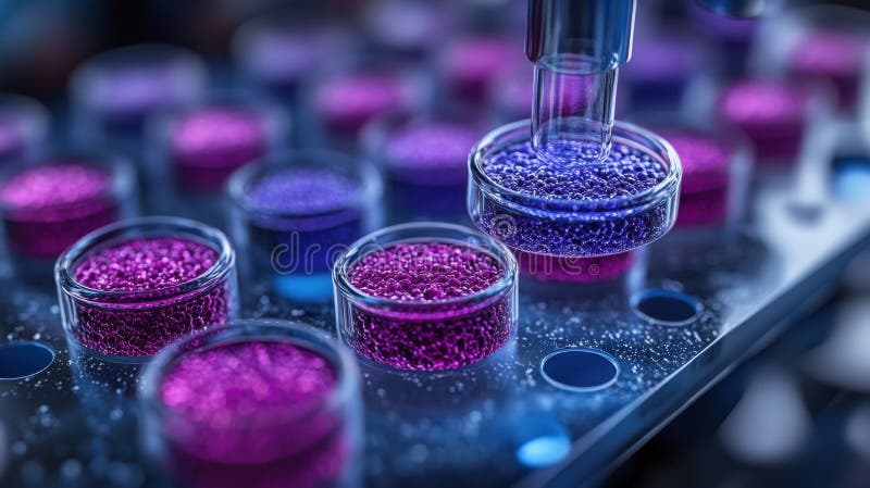 Precision Pipetting in Biotech Laboratory: Colorful Samples Analysis ...