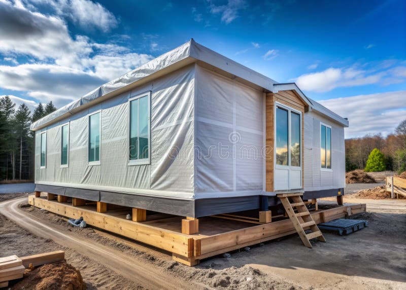 Precision Placement First Modular Home Section Set on Foundation Ready ...