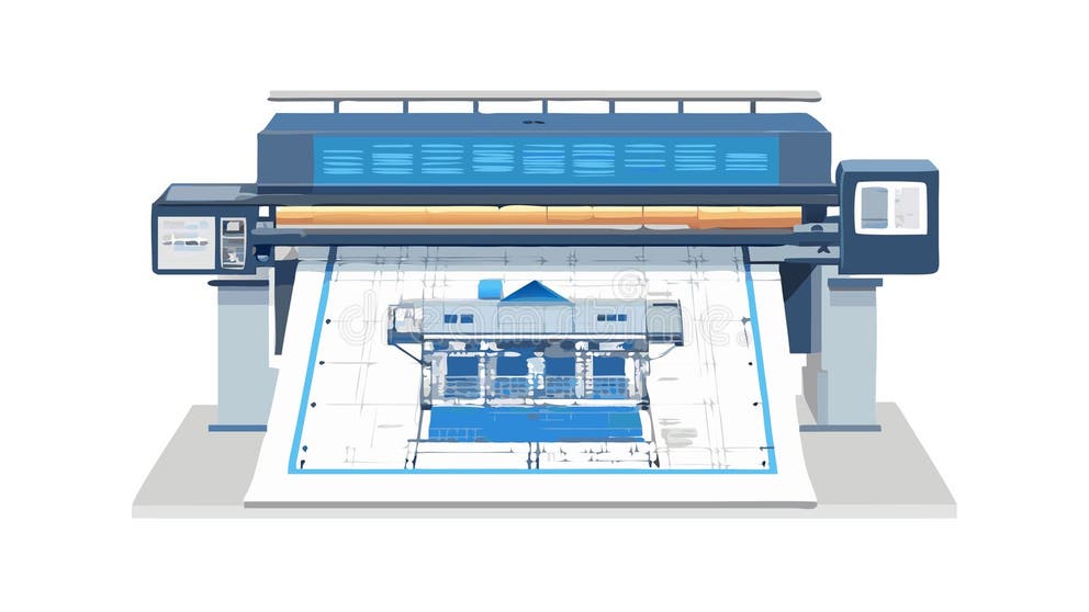 Precision Plotter Printer for Detailed Architectural Plans, Vector ...