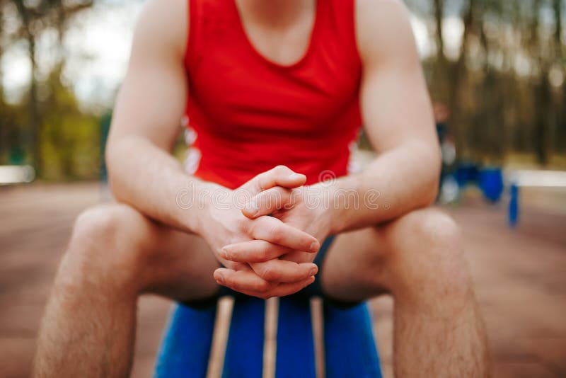 Precision and Power Close-Up of a Man& X27;s Sporting Hand. Stock Photo ...