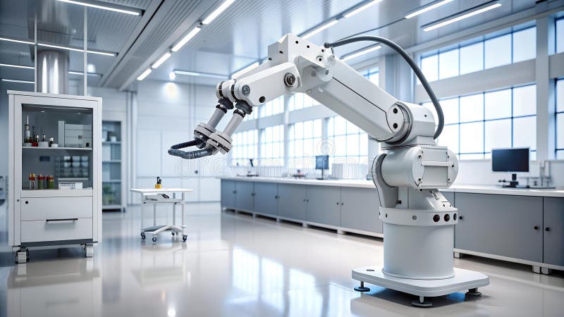 Precision and Power: a White Robotic Arm in a High-Tech Lab Setting ...