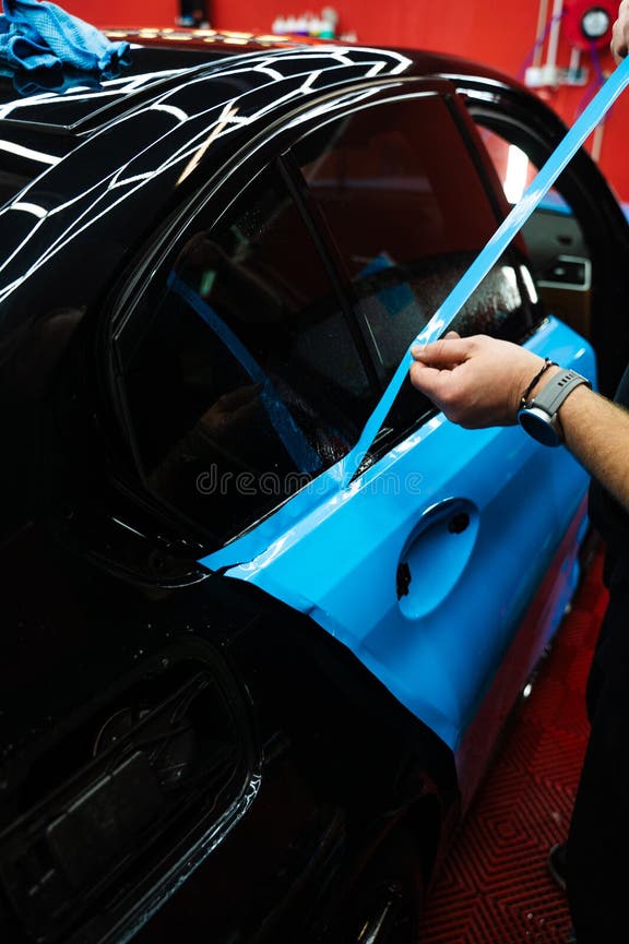 Precision PPF Wrapping and Detailing on Car Panel Using Sharp Blade To Trim Wrap with Accuracy ...