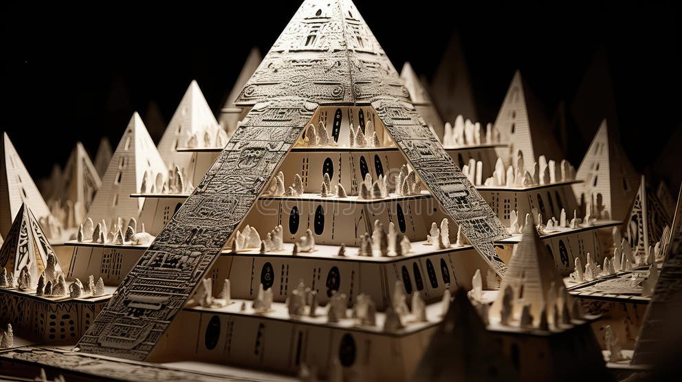 Precision Pyramids House of Cards Stock Illustration - Illustration of ...