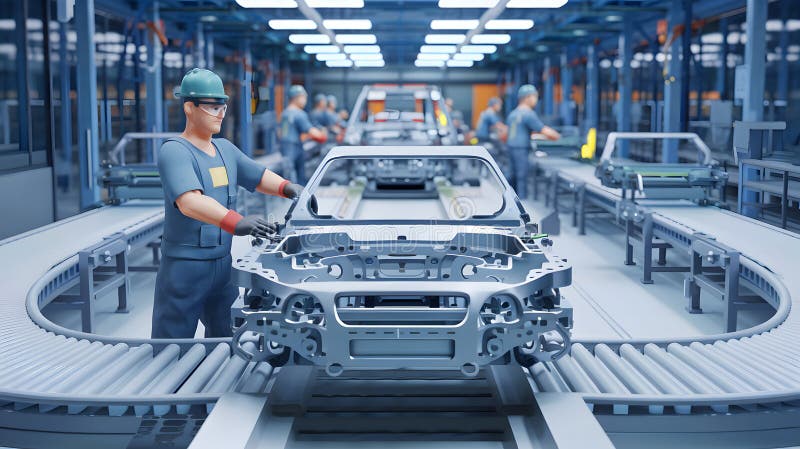 The Precision and Responsibility of a Factory Worker Operating Heavy ...