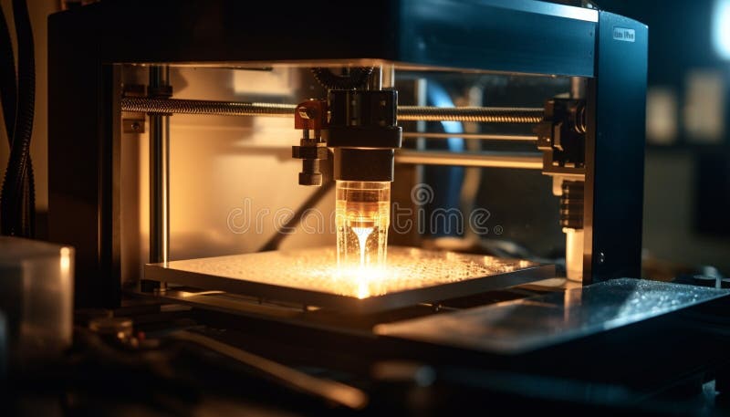 Precision Robotic Arm Cutting Metal with Laser in Industrial Workshop ...