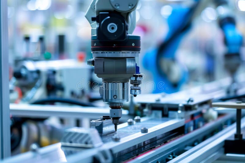 Precision Robotic Arm in Hi-Tech Manufacturing Facility Stock Image ...