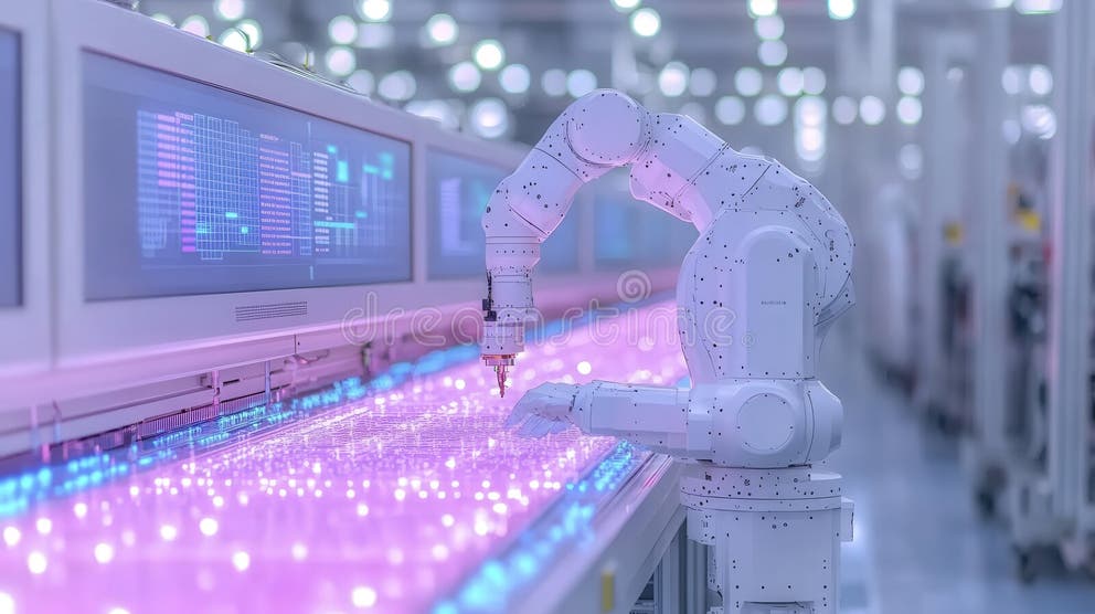 Precision Robotic Arm in a High-tech Production Setting Stock ...