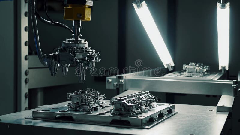 Robotic Arm Picking and Placing Components in Modern Factory Stock Footage - Video of smart ...