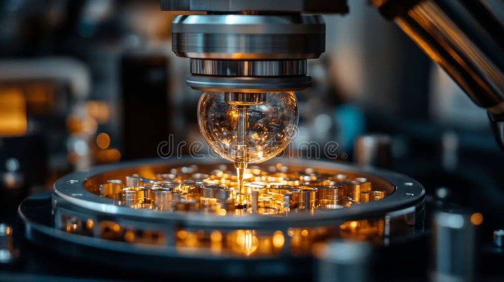Precision Robotic Arm Performing Microscopic Process Stock Illustration ...