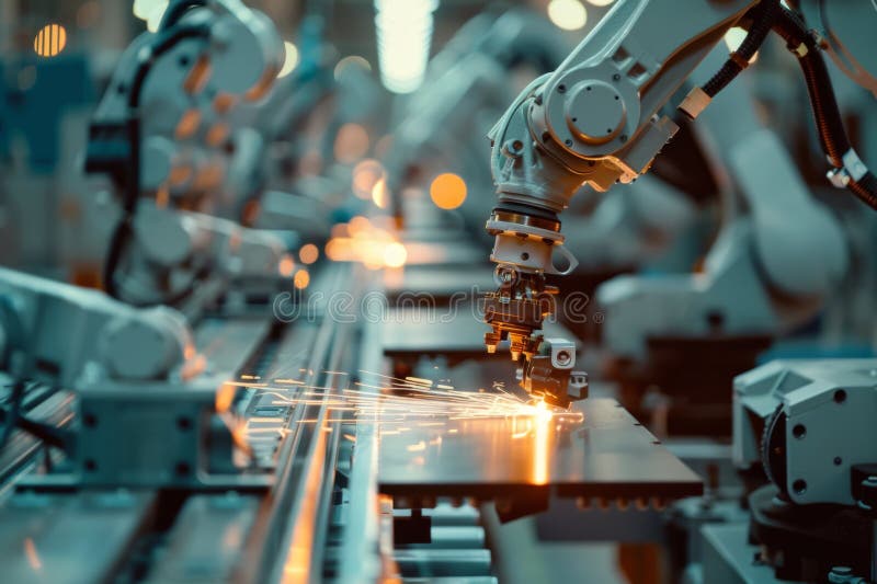 Precision Robotic Arm Welding in High-Tech Industrial Automation ...