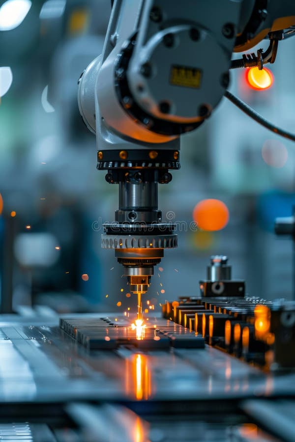 Precision Robotic Arm at Work on Assembly Line Showcasing Industrial ...