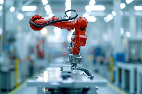 Precision Robotic Arms Assembling Intricate Components in a Futuristic ...