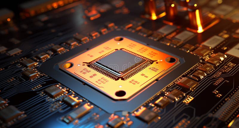 Precision in Robotic Chip Manufacturing Explored Stock Illustration ...