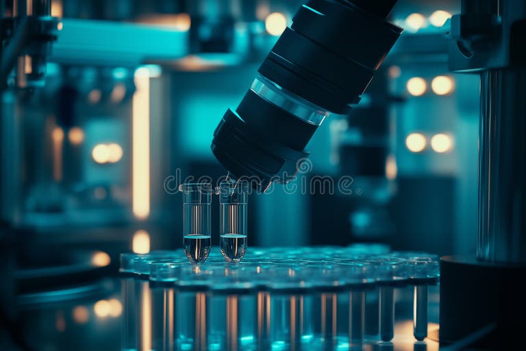 Precision Robotic System Conducting Testing on Multiple Test Tubes in a ...