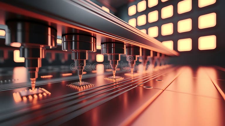 Precision Robotics Assembling Microchips in High-Tech Semiconductor ...
