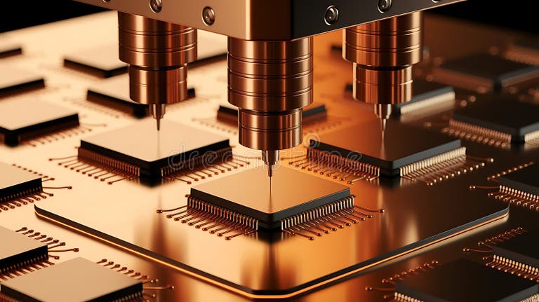 Precision Robotics Assembling Microchips in High-Tech Semiconductor ...