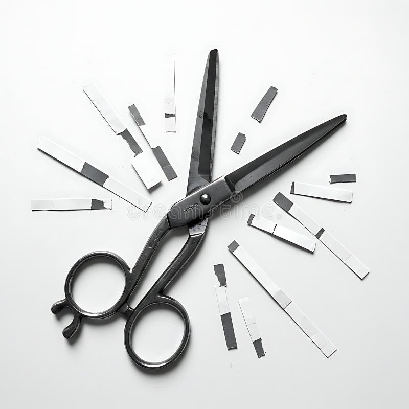 Precision Scissors and Color Test Strips on a White Surface Stock ...