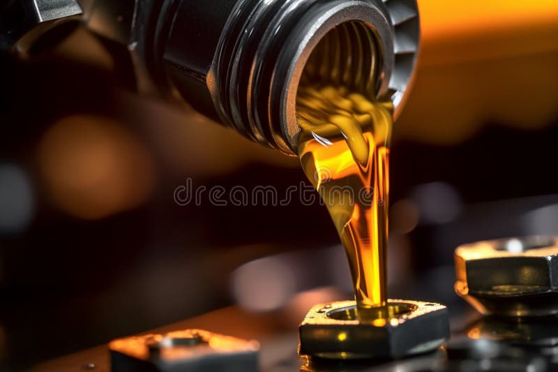 Precision Servicing, Close-up of Engine Oil Changing in Action Stock ...