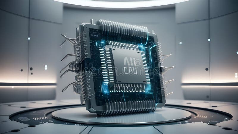 Precision in Silicon: a Close-Up of Advanced AI CPU Technology Stock ...