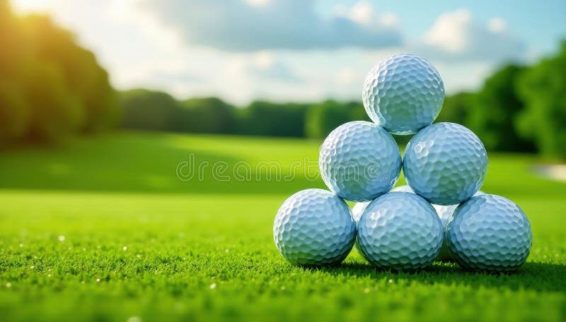 Precision Stacked Golf Balls, Pyramid Formation , Triangle, White ...