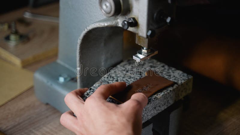 Precision Stamping on Leather with a Manual Press Stock Video - Video ...