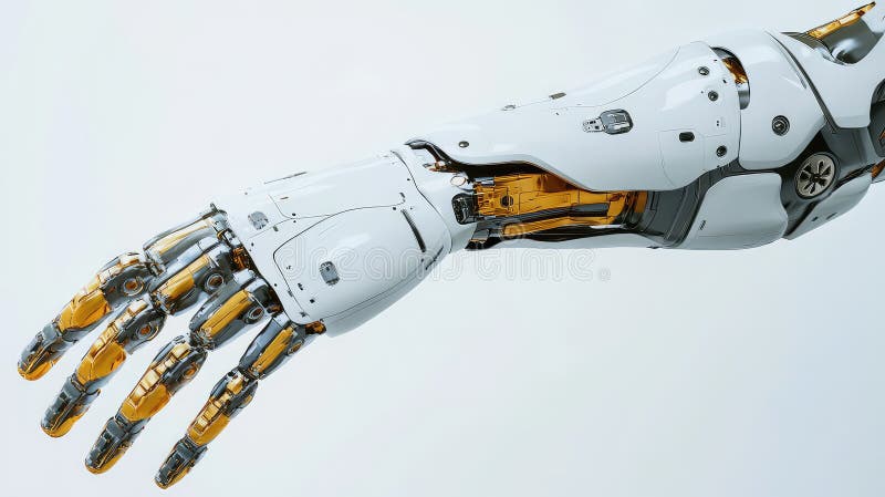 Precision Stretching Robotic Arm Stock Illustration - Illustration of ...