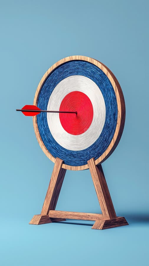 Precision Target with Arrow Hit Stock Illustration - Illustration of ...