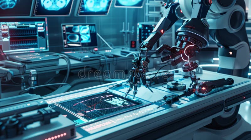 Robotic Surgical System with Holographic Patient Anatomy Stock Photo ...