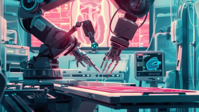 Robotic Surgical System with Holographic Patient Anatomy Stock Photo ...