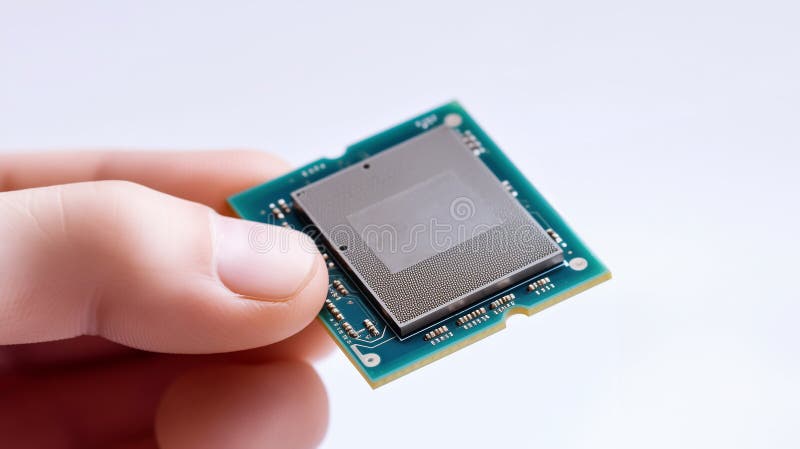 Precision Technology: Hand Holding Microchip, White Stock Image - Image ...