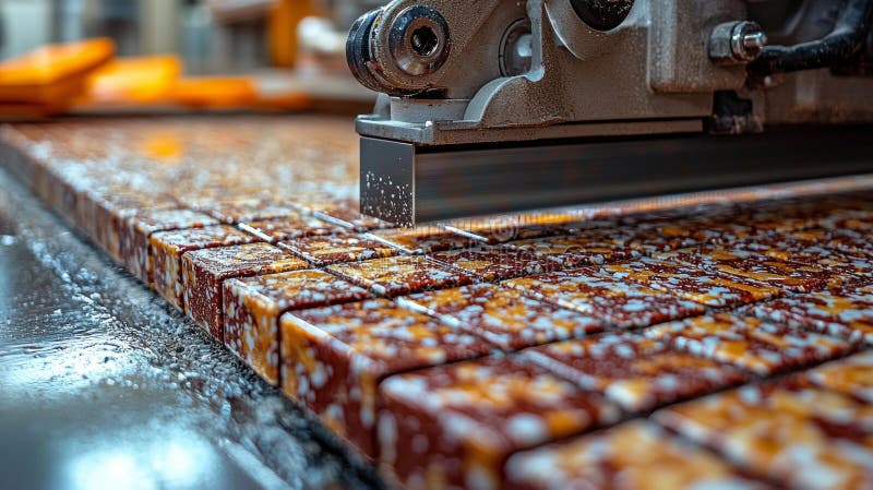 Precision Tile Saw Actively Cutting Ceramic Tiles Professional Tiling ...