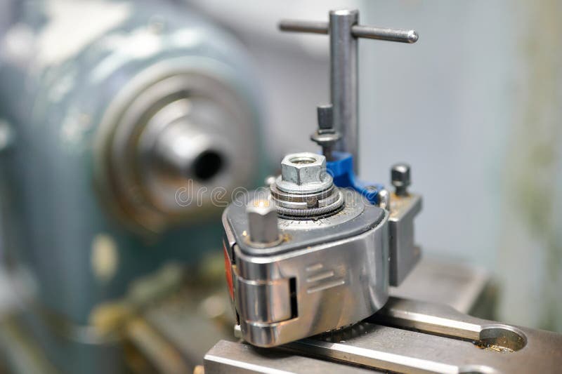 Precision Tooling in Action with a Small-Sized Lathe at a Workshop ...