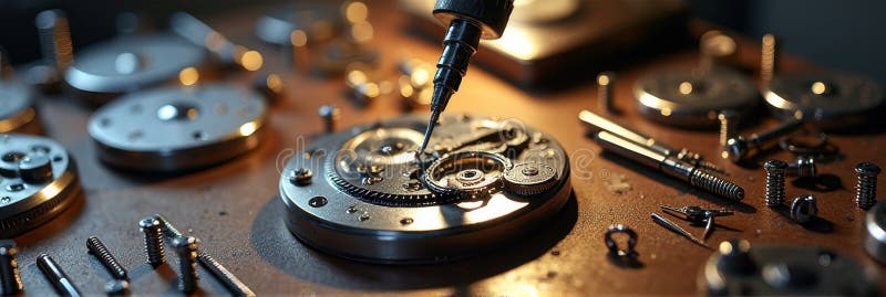 Precision Watchmaking: Close-up of Watch Mechanism and Intricate ...