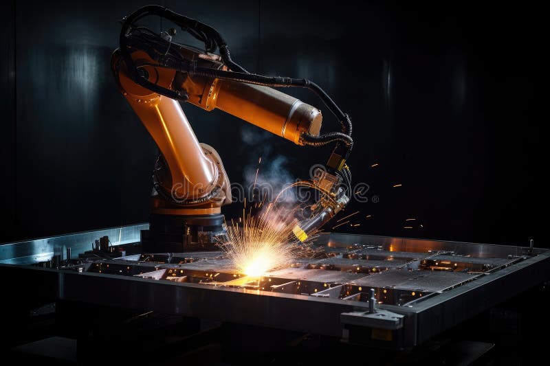 Precision Welding Robot in Action, Performing Delicate Welds on Metal ...