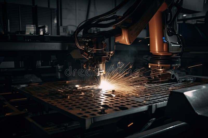 Precision Welding Robot in Action, Performing Delicate Welds on Metal ...