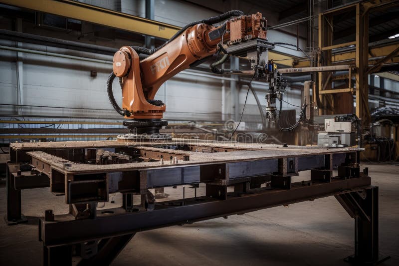 Precision Welding Robot Performing Calibration on Structural Beam Stock ...
