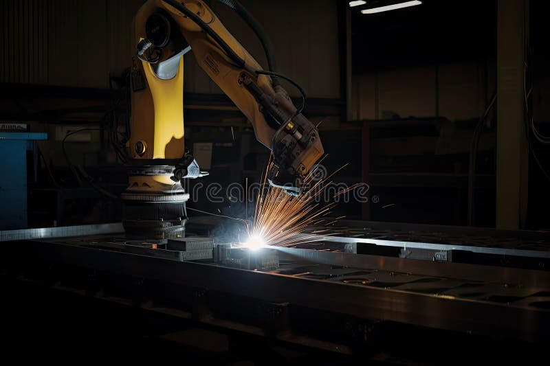 Precision Welding Robot Performing Calibration on Structural Beam Stock ...