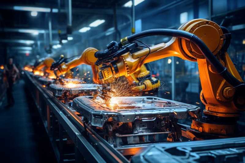 Precision Welding with a Robotic Arm in an Assembly Line Manufacturing ...