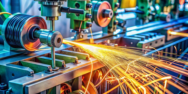 Precision Wire Stripping Machine a CloseUp View of Automated Industrial ...