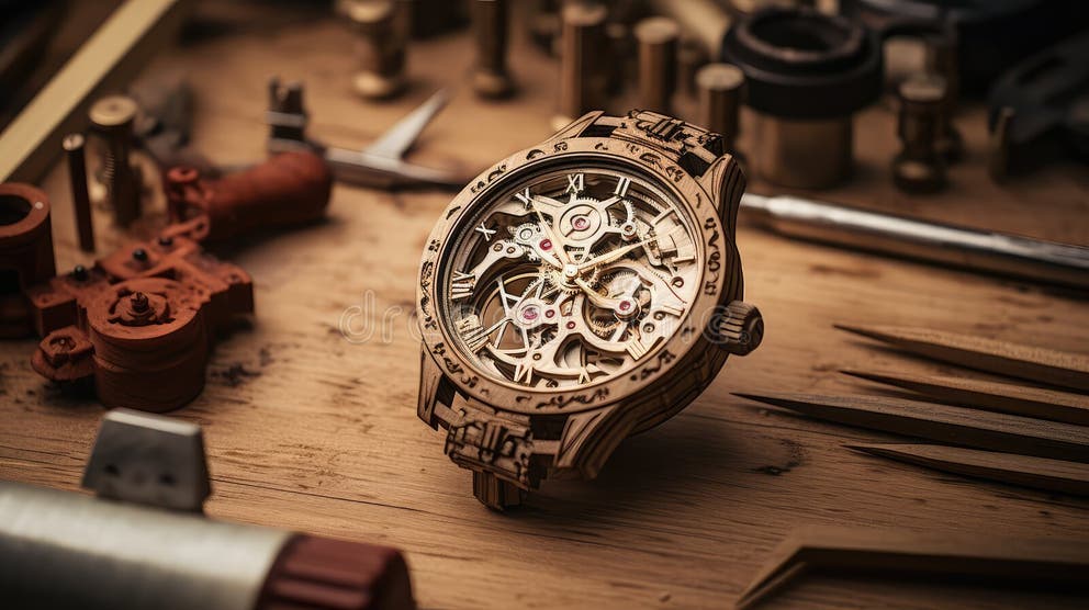 Precision wood watches stock illustration. Illustration of quality ...