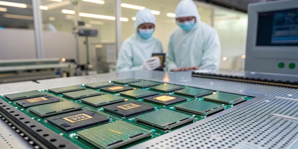 Precision Work in a Clean Room at a Semiconductor Manufacturing ...
