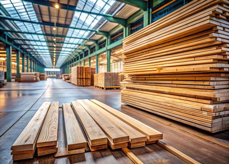 PrecisionCut Lumber Awaits Processing a Stack of Wood Boards Ready for ...