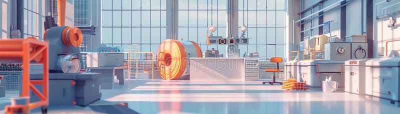 A Precisionoriented 3D Illustration of an Engineering Workshop with ...