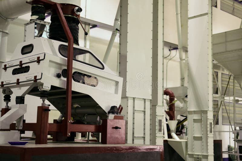 Precleaner Destoner Machine. Coffee Processing in Food Factory Stock ...