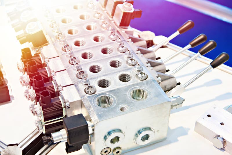 Sectional hydraulic valve stock photo. Image of store - 269858882