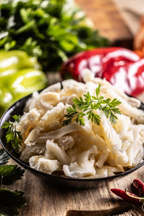 Precooked Beef Tripes in a Bowl with Vegetables and Herbs Ready for ...