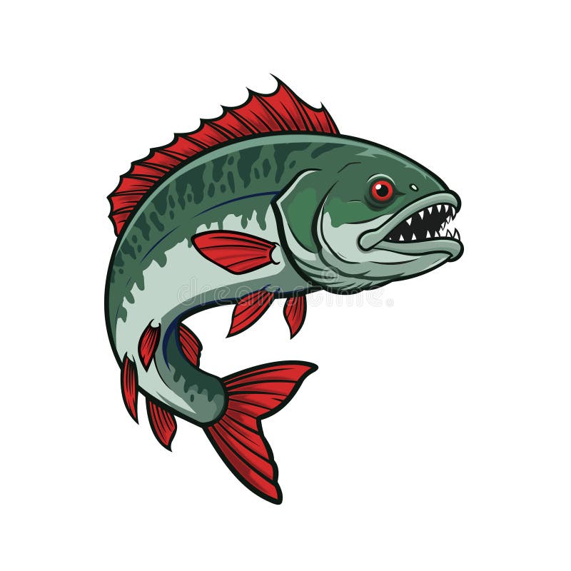 Aggressive Predator Fish Vector Stock Illustration - Illustration of ...